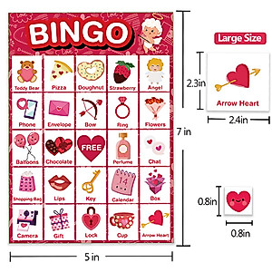 Officygnet Valentine's Day Bingo Game Cards, 32 Players for Kids Party Card Games, School Classroom Group Games, Family Activity, Valentines Party Favors Supplies
