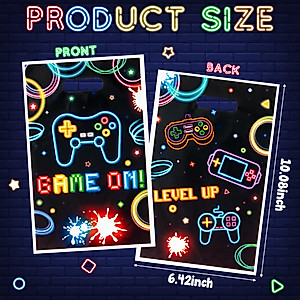 50Pcs Video Game Party Favor Bag Neon Video Game Party Bags Gaming Sweet Goody Candy Treat Bags Game on Theme Party Decor Plastic Gift Bag Birthday Snack Bag for Kids Birthday Party Supplies