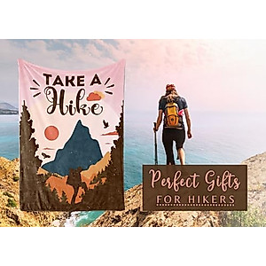Cool Hiking Gifts for Women, Men, Couples, Throw Blanket for Hikers for Christmas, Birthday - 50" x 65" Take a Hike