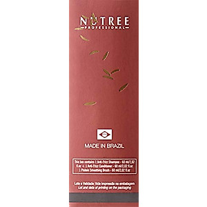 Brazilian Keratin Smoothing Blowout System for Dry, Damaged Hair - Formaldehyde-Free Three-Step Protein Treatment (Shampoo, Conditioner, 2.02 Fl Oz Each)