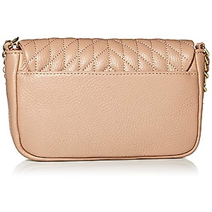 Karl Lagerfeld Paris womens Agyness Quilted Flap Crossbody, Almond, One Size US