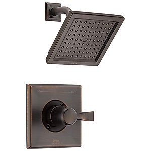 Delta Faucet Dryden 14 Series Single-Function Shower Trim Kit with Single-Spray Touch-Clean Shower Head, Venetian Bronze, 2.0 GPM Water Flow, T14251-RB-WE (Valve Not Included)