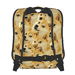 Koerlam Mr Doge Meme Laptop Backpack Girls Boys Bookbag Cute Fashion Casual Travel Bag Preschool Large Daypack For With Chest Strap Multi-Pocket One Size