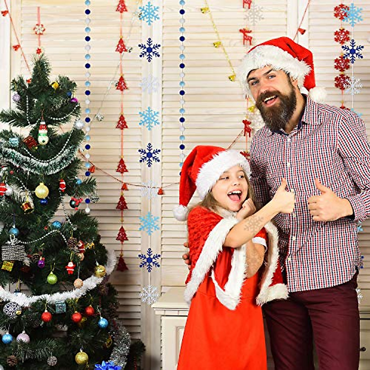 3 Packs Christmas Felt Snowflake Banners and Christmas Felt Ball Garlands Christmas Holiday Party Decorations Santa Festive Party Decor