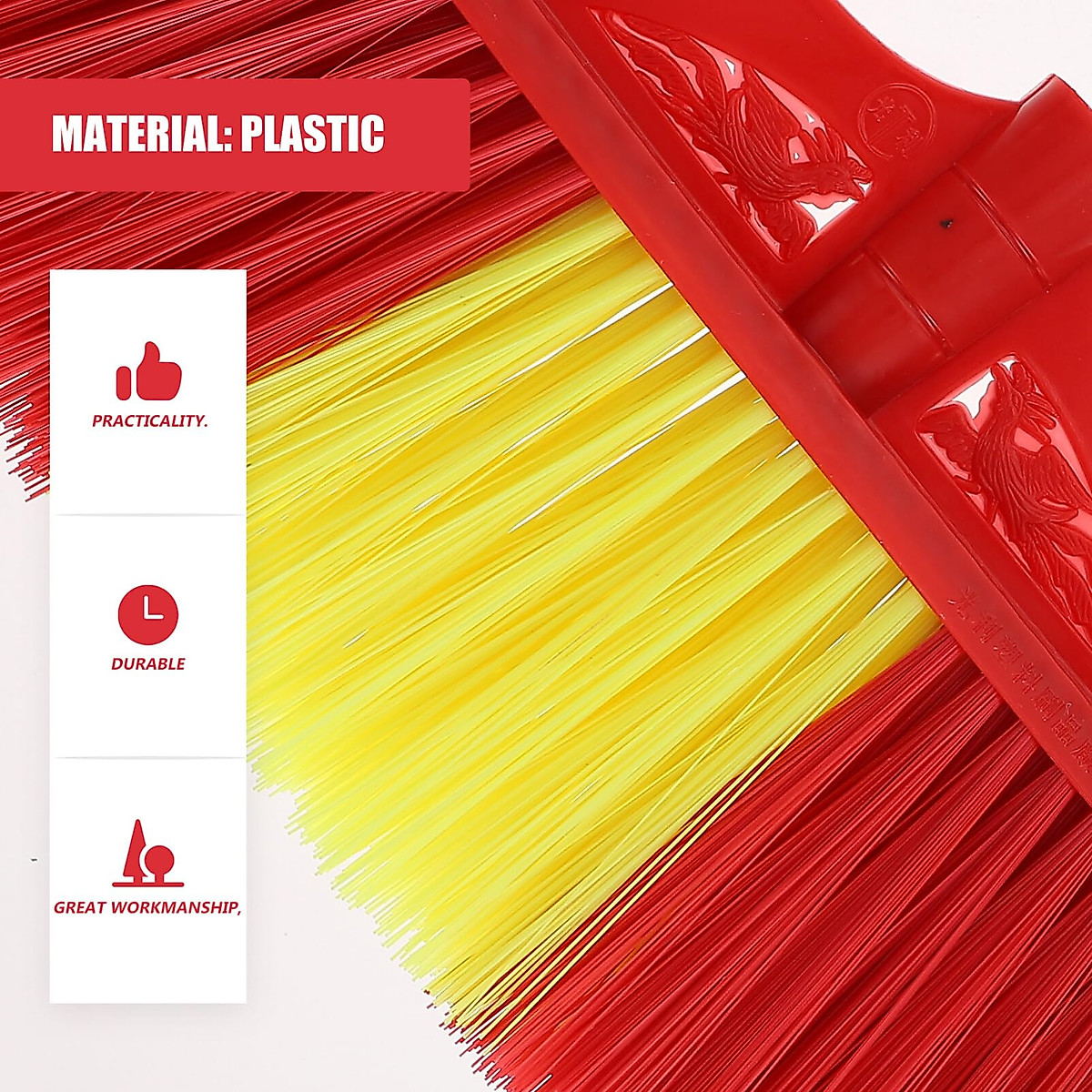 Lurrose Broom Head escobas para barrer piso Sweeping Brush Heads Brooms pooter Broom Brush Head Cleaning Broom Replacement Whisk Broom Plastic Broom Sweeper Head Steel Wire Floor