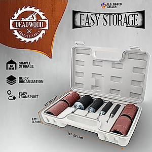 DCT 1/4 Inch Drive Drill Press Sanding Drum Kit - Rubber Sanding Drums (0.5-1.5 Inch) and Spindle Sander Sleeves, 20pc