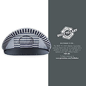 ONIVA - a Picnic Time brand - Manta Portable Beach Tent - Pop Up Tent - Beach Sun Shelter Pop Up, (Navy Blue & White Stripe)