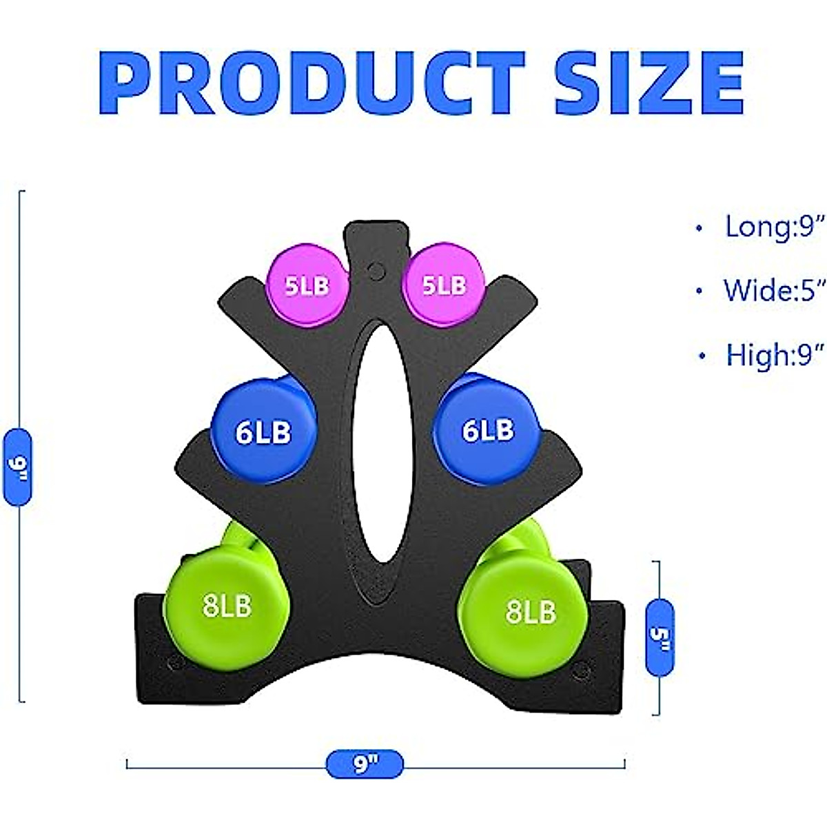 OKUGAFIT Dumbbell Rack, Weight Rack for Dumbbells, Dumbbell Rack Stand Only, Metal Weight Rack for Home Gym Exercise (without dumbbells)
