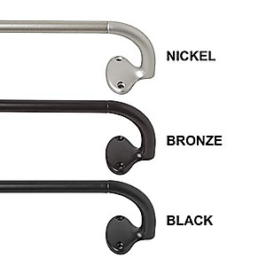 Amazon Basics Room Darkening Blackout Curtain Rod - 48" to 88", Black