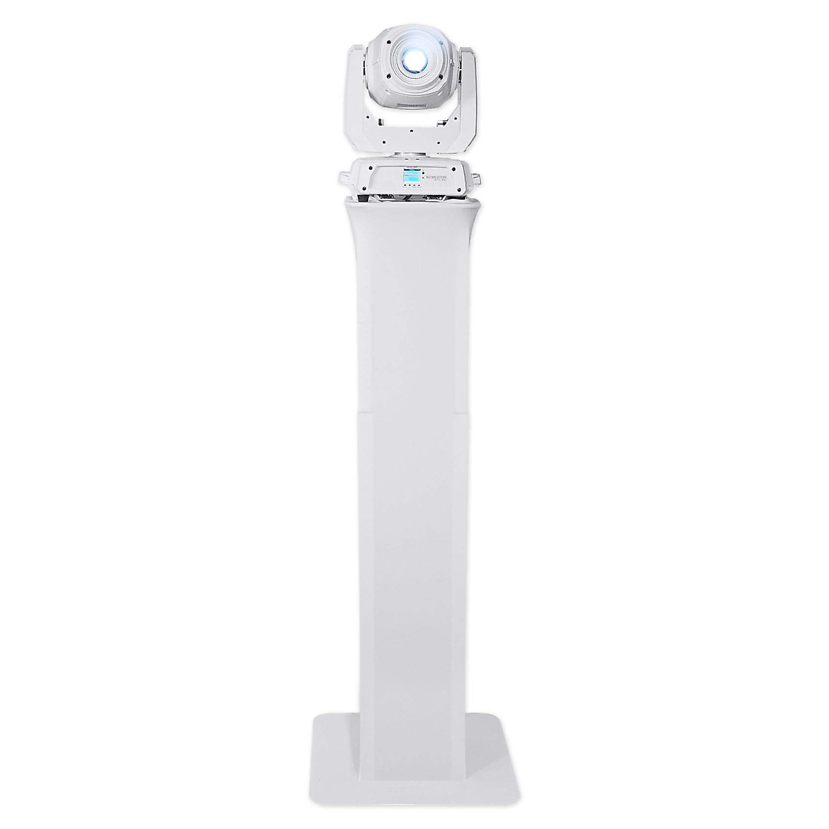 Rockville RTP82W Adjustable Totem Moving Head Light Stand+Scrim+Bag, 8 ft. white