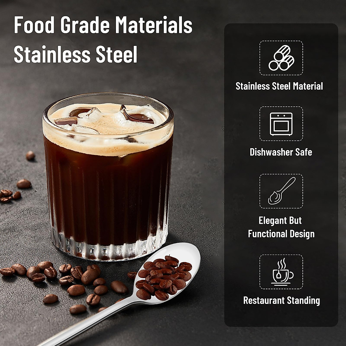 Ice Tea Spoon Gifts for Mother, 9-Inch Engraved long Coffee Spoon Funny Gifts for Mother's Day, Mother's Birthday Gifts, Christmas Stocking Stuffers