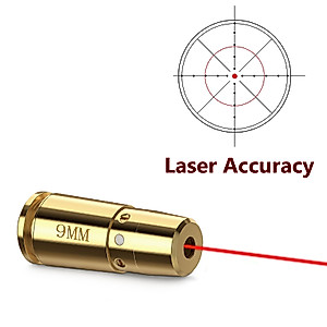 EZshoot Bore Sight 9mm Red Laser Boresighter with 4 Sets of Batteries