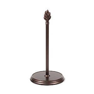 Spectrum Diversified Leaf Paper Towel Holder, Cast Iron Countertop Paper Towel Dispenser, Nature-Inspired Kitchen Countertop Paper Towel Holder, Holds Both Standard & Jumbo Rolls
