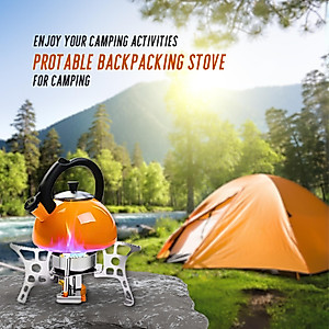 BP Compact 2.0 Portable Camping Stove (Propane + Butane Adapters Included) | Windproof Camping and Backpacking Mini Stove with Built-in Ignition System | Perfect for Hiking and Picnic -3900W