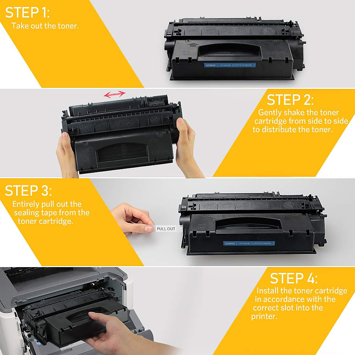 v4ink High Yield Compatible 49X 53X Toner Cartridge Replacement for HP 49X Q5949X 53X Q7553X for use in HP P2015dn P2015 P2015d 1320 1320n 3390 3392 M2727nf P2014 P2010 Printer (Black,2 Packs)
