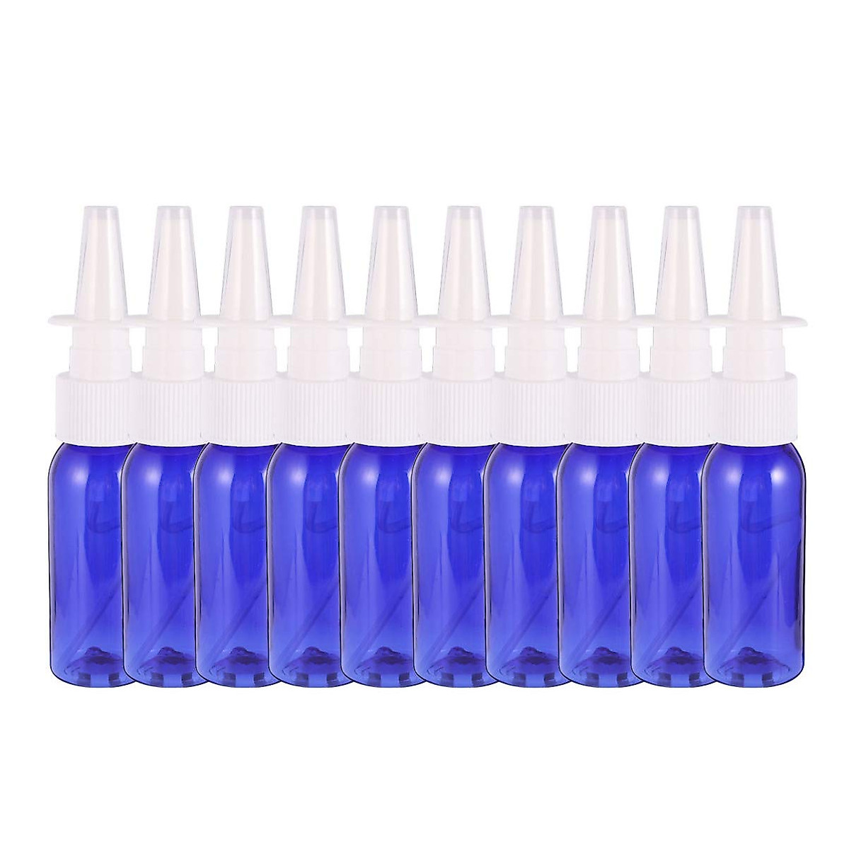 EXCEART 10pcs 30ml Empty Refillable Nasal Spray Bottles Fine Mist Sprayers Atomizers Vial Pot for Saline Water Oils Medical Travel Blue