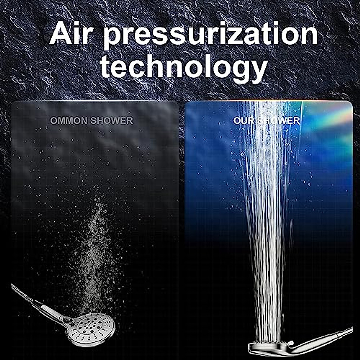 High Pressure Shower Head with Handheld - Filtered Shower Head with Pause and Jet 𝟏𝟎 Modes, Removable Powerful Pressure Hand Held Showerhead with Extra Long Hose and Detachable Filter