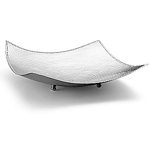 Stainless Serving Trays – 10x10 & 13x13 Silver Hammered Trays – Square Trays & Platters – 2 Pack by Colleta Home