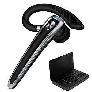Bluetooth Headset V5.0, Talktime Bluetooth Earpiece CVC8.0 Noise Cancelling Wireless Headset Hands-Free with Microphone in Ear for iPhone Samsung and Android Cell Phones Laptop Truck Driver