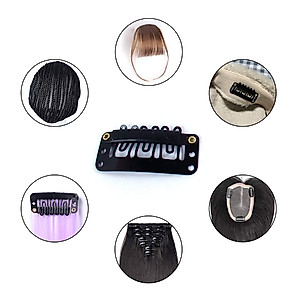 70 Pcs Wig Accessories Set 60Pcs Hair Extensions Wig Clips 7-Teeth Wig Combs with Cloth 6-Teeth U-Shape Metal Snap Clips 5 Curved Needles 5 T-Pins