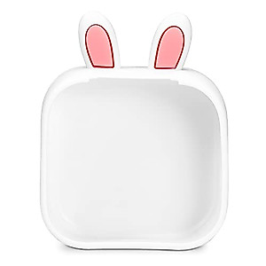 Memoking T02 Protective Case-Bunny Ears Shape Soft Silicone BPA-Free Cute Design Printer Cover, Compatible with T02 Mini Bluetooth Wireless Portable Mobile Pocket Printer, White