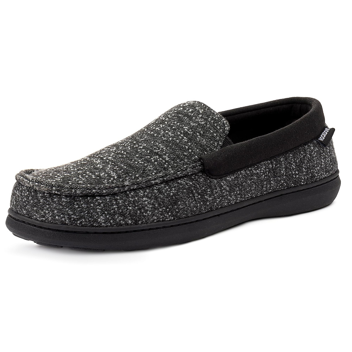 RockDove Men's SILVADUR Tweed Memory Foam Moc Slipper, Size 9 US Men, Black