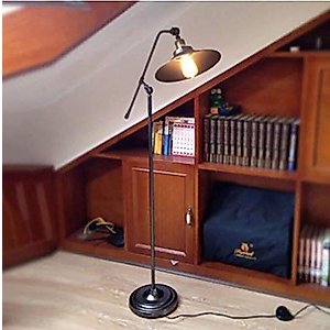 TANGIST Nordic Home Floor Light- Industrial Wind Floor Lamp/Retro Nostalgic Warehouse Study Room Living Room Bedroom Creative Long Arm Fishing Floor Lamp Floor Uplighter Modern Style Home Decoration