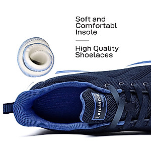 Lamincoa Womens Air Running Shoes Athletic Gym Workout Walking Shoes Sneakers for Women Black-Blue 10