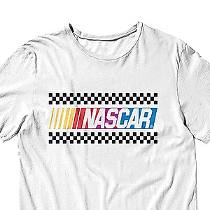 NASCAR Vintage Daytona 500 Shirt Racing Mens Graphic T-Shirt (Checkered White, Large)