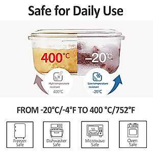 ROSOS Glass Food Storage Containers with Lids Airtight 6 Pack, Glass Storage Containers with Lids for Food, Not Easy Broken & Leak Proof, Glass Containers with Lids for Oven/Dishwasher Safe, Blue