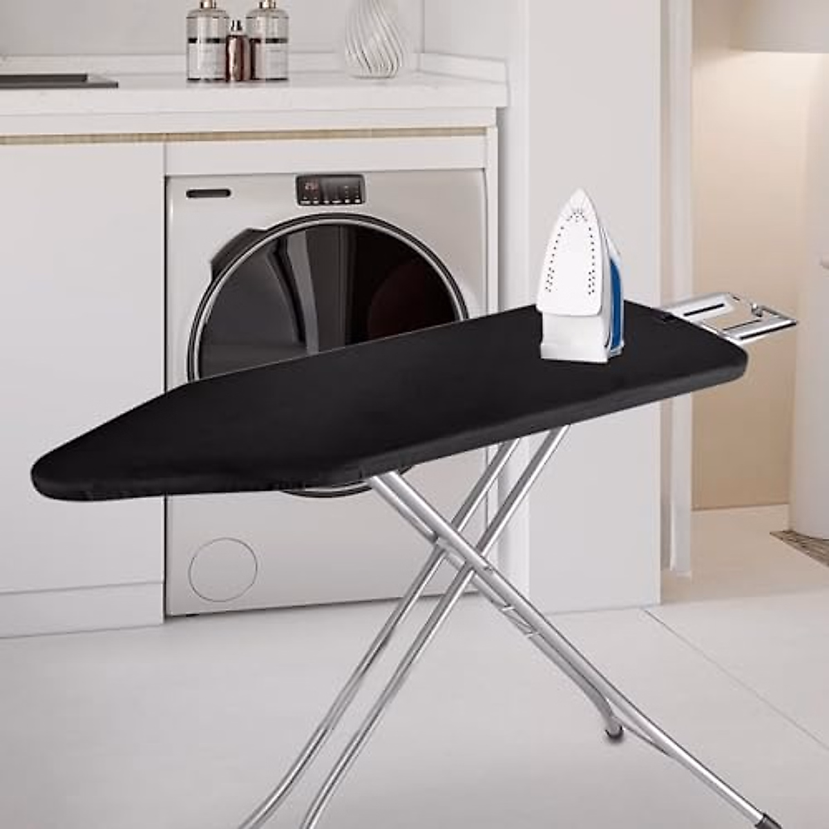 doginthehole Hummingbird Ironing Board Cover Thick Table Top Ironing Board Cover, Purple Rose Non-Slip Ironing Board Protective Replacement Covers with Elastic Edge