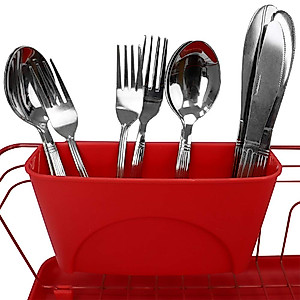 Home Basics, Red Contempo 3 Piece Dish Rack (1