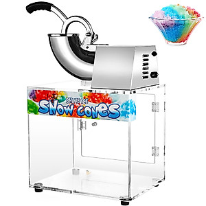 VNN 48L Snow Cone Machine, 500LB/H Commercial Shaved Ice Machine, 300W Electric Ice Shaver Machine, Suitable for Party Activities, Family Gatherings, Events