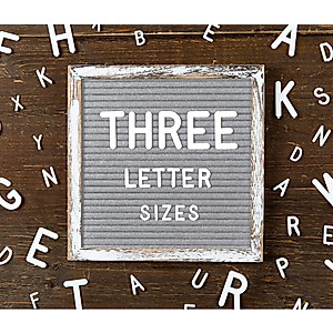 Letter Board 10x10 Rustic Gray | +690 PRE-Cut Letters +Stand +Upgraded Wooden Sorting Tray | Farmhouse Felt Letterboard with Cursive Words, Letter Boards, Word Board, Message Board, Changeable Sign
