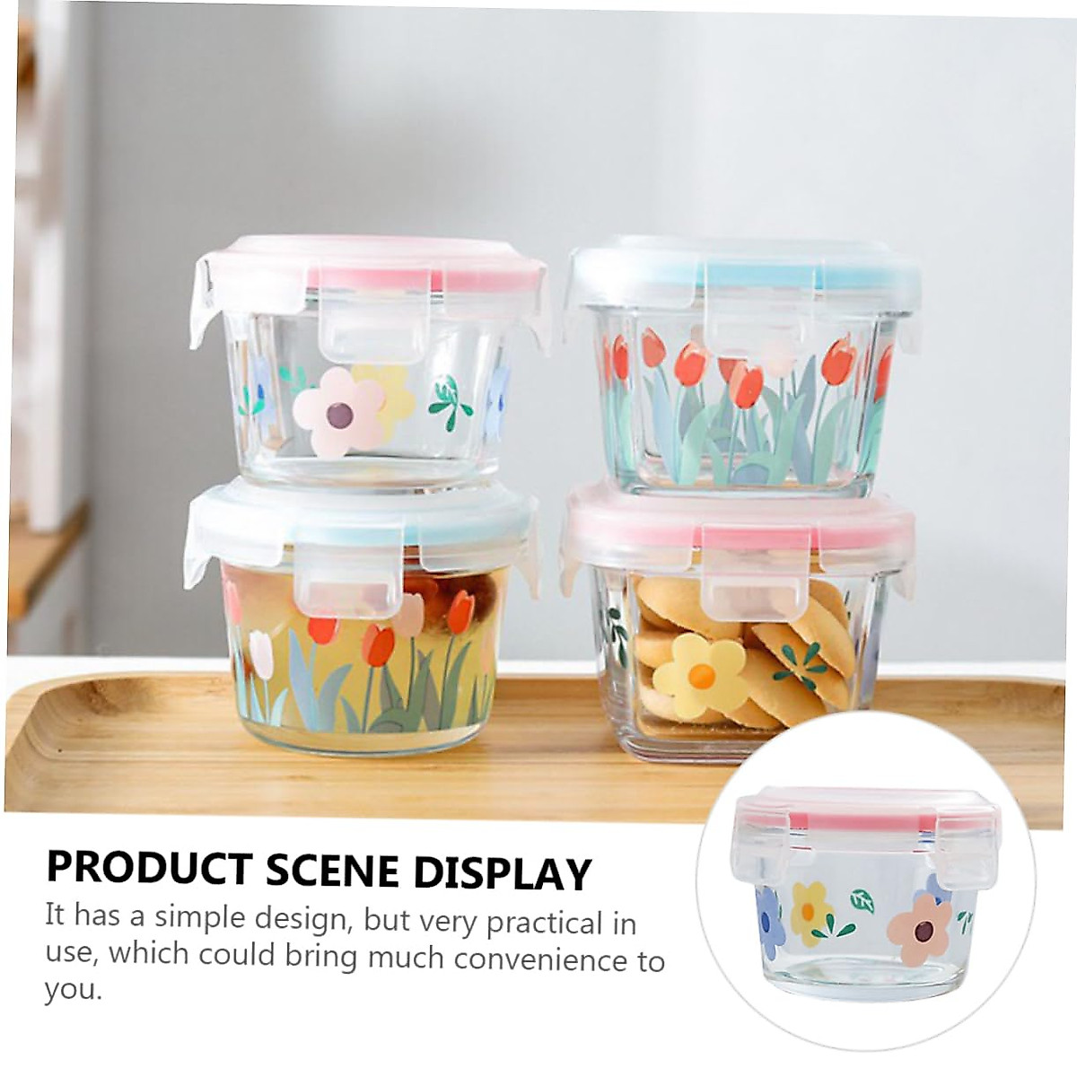 FELTECHELECTR Sealed Glass Box Containers Kitchen Storage Practical Container Durable Container Baby Food Airtight Storage Container Seal Food Container Sealed Food Case Small