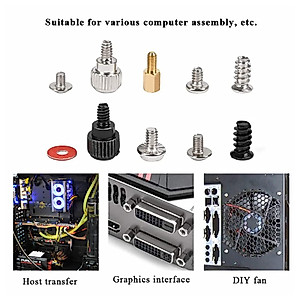 qiguch66 228Pcs Screw Set High Strength Sturdy Carbon Steel Computer Screw Standoffs Kit for Hard Drive