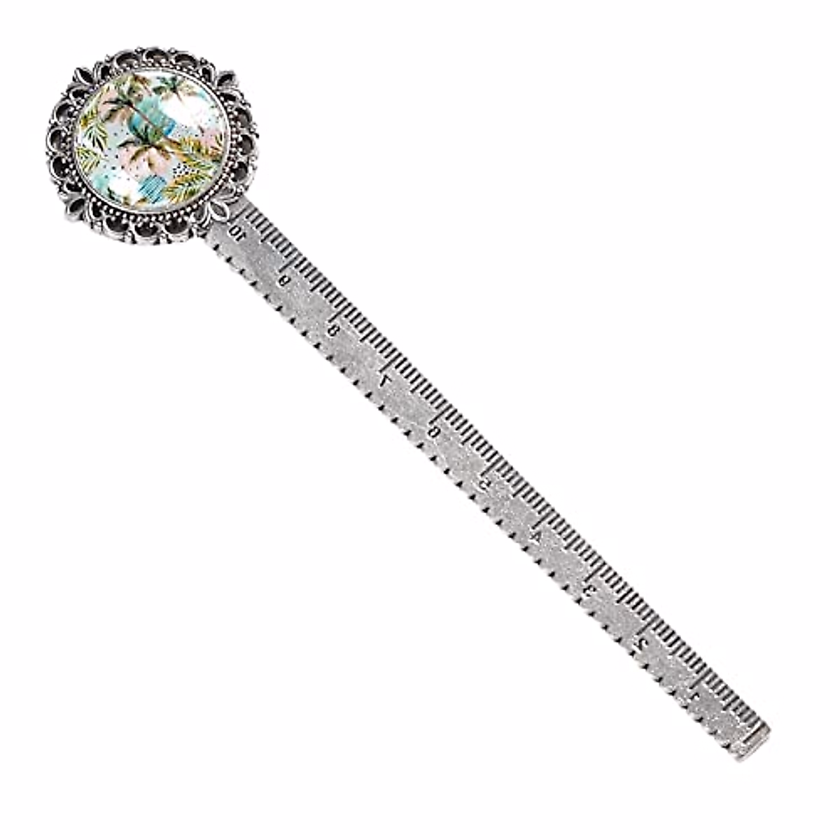 Retro Bookmark with Ruler, Book Markers for Student Kids Teacher Book Lovers, Office School Reading Accessories Gifts, Palm Tropical