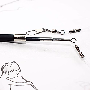 Fosrion Real Raccoon Tail Fur Cat Bites Toy with Three Section Retractable Carbon Fiber Rod (Raccoon) (Raccoon, Tail & Fishing Rod)