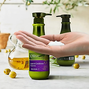 Frulatte Protecting Olive Leave In Conditioner with Certified Organic Olive Oil for curly hair 13.5 fl oz