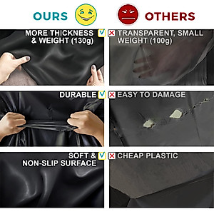 54in X 100ft Black Premium Plastic Disposable Tablecloth Roll with in Built Cutter Box | Table Cover for Party, Picnic, Banquet & Kids Activities