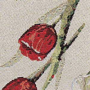 Zerodis Woven Storage Bag with Handle Fabric Exquisite Practical Wood for Knitting Needles Sewing Tools(Red Flower)