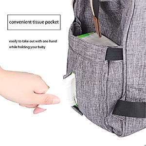 RAMHORN Diaper Bag Backpack Multifunctional Travel Back Pack Maternity Baby Changing Bags Waterproof Large Capacity For Baby Care Gray
