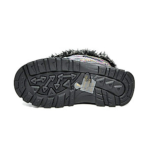 DREAM PAIRS Boys Girls Snow Boots Water-Resistant Outdoor Warm Cozy Anti-Slip Mid Calf Faux Fur Lining Insulated Winter Shoes for Little/Big Kids,Size 3 Little Kid,Black,KSNOW