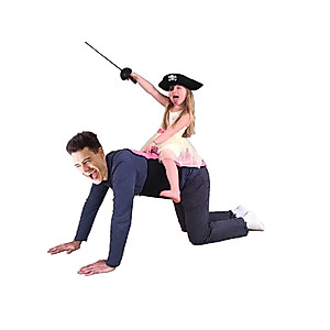 Pony Up Daddy - Neoprene Parent Saddle with Easy Close Strap - Features Padded Seat and Grab Handle for Safe and Comfortable Play Pony Rides - Fits Up to 50" Chest Size - Raider Red