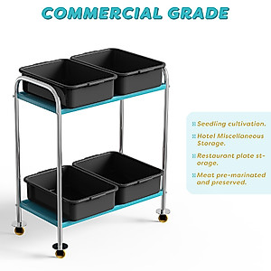 Commercial Bus Tubs/Dishwashing Tubs, 13L Plastic Restaurant Basin, Utility Tub/Tote Box Set of 4, Black