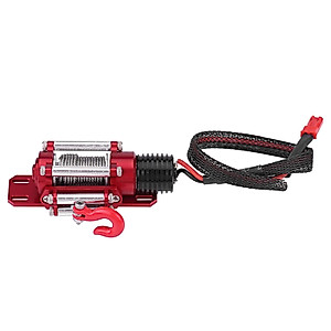 RC Winch, 1/10 Scale RC Metal Steel RC Crawler Winch RC Model Vehicle Winch with Remote Controller for Traxxas HSP Redcat Axial SCX10 D90 HPI 1:10 RC Crawler Climbing Cars