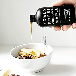 Trees Knees Cinnamon Maple, Organic Maple Syrup Infused with Cassia Cinnamon ,11.5 Ounce Bottle Vegan, Gluten Free, Paleo-friendly, Grade-A, Pure Maple Syrup, Foodie Gifts, Coffee Gifts, Cocktail Gifts