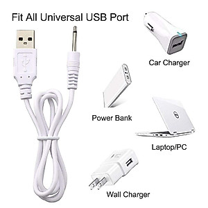 USB Adapter Cord 2.5mm Replacement DC Fast Charging Cable for Rechargeable Wand