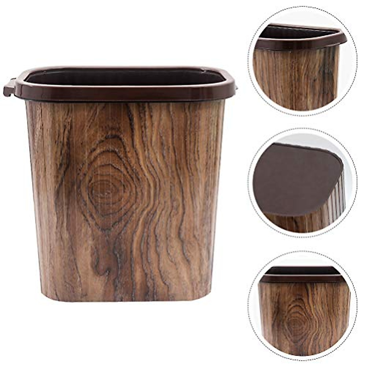 Garneck Rustic Farmhouse Wastebasket Bin Trash Can Decorative Can for Bathroom Kitchen Office Dorm Room Laundry