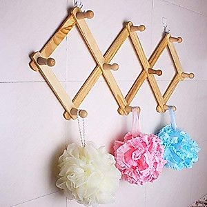 Candyqueen 1Pcs Hanging Wall Wooden Peg Hooks Wall Rack Hanger for Coat/Keys/Hats/Purse/Bag/Coffee Mugs Home Decor